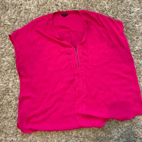 torrid | Tops | Hot Pink Torrid Blouse Barely There Sleeves Size 3 V ...